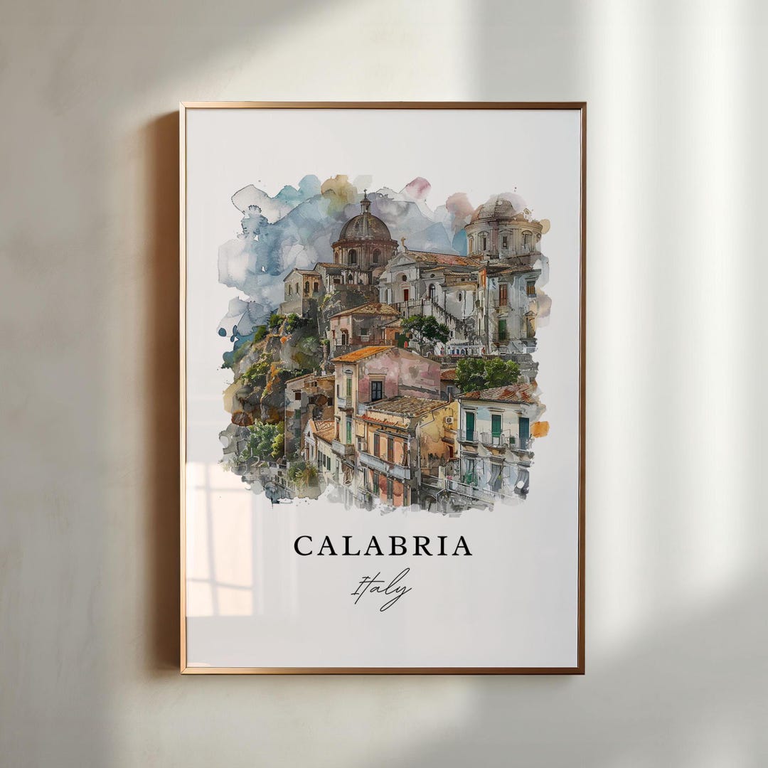 Calabria Italy Wall Art, Calabria Print, Calabria Watercolor Art ...