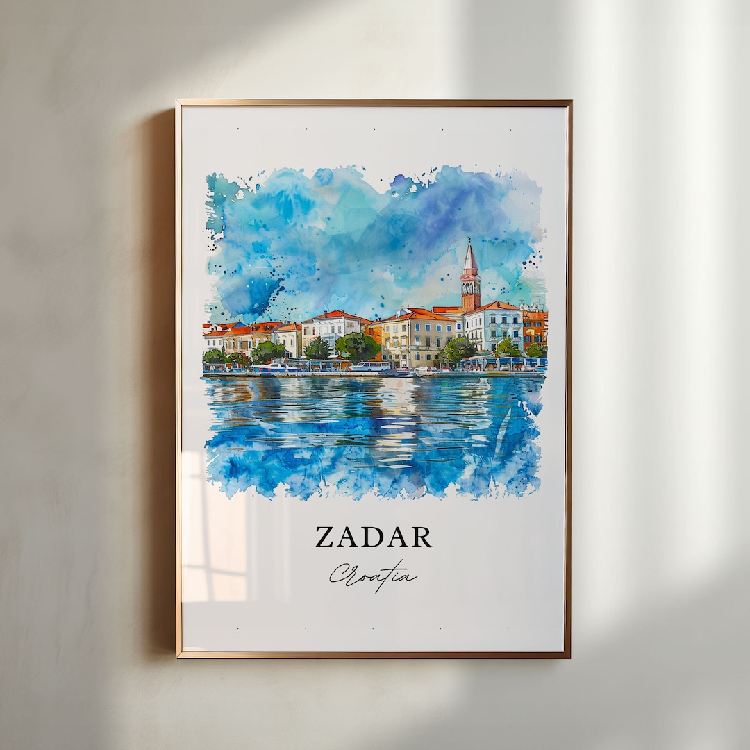 Zadar Wall Art, Zadar Croatia Print, Zadar Watercolor, Zadar Croatia ...