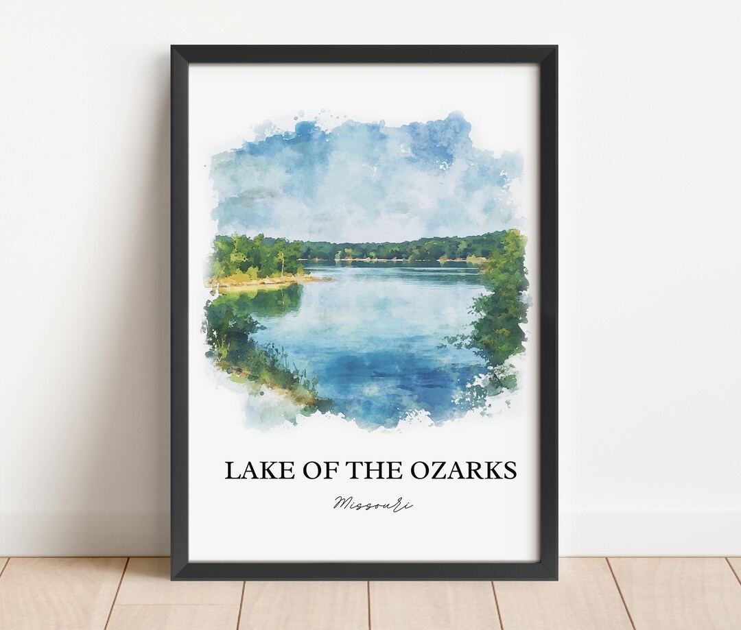 Lake of the Ozarks Wall Art, the Ozarks Print, Missouri Watercolor Art ...