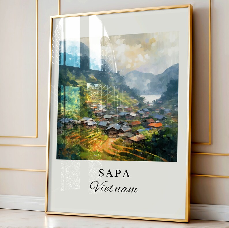 Sapa Vietnam Art Print - Travel Poster, Custom Cityscape - Etsy