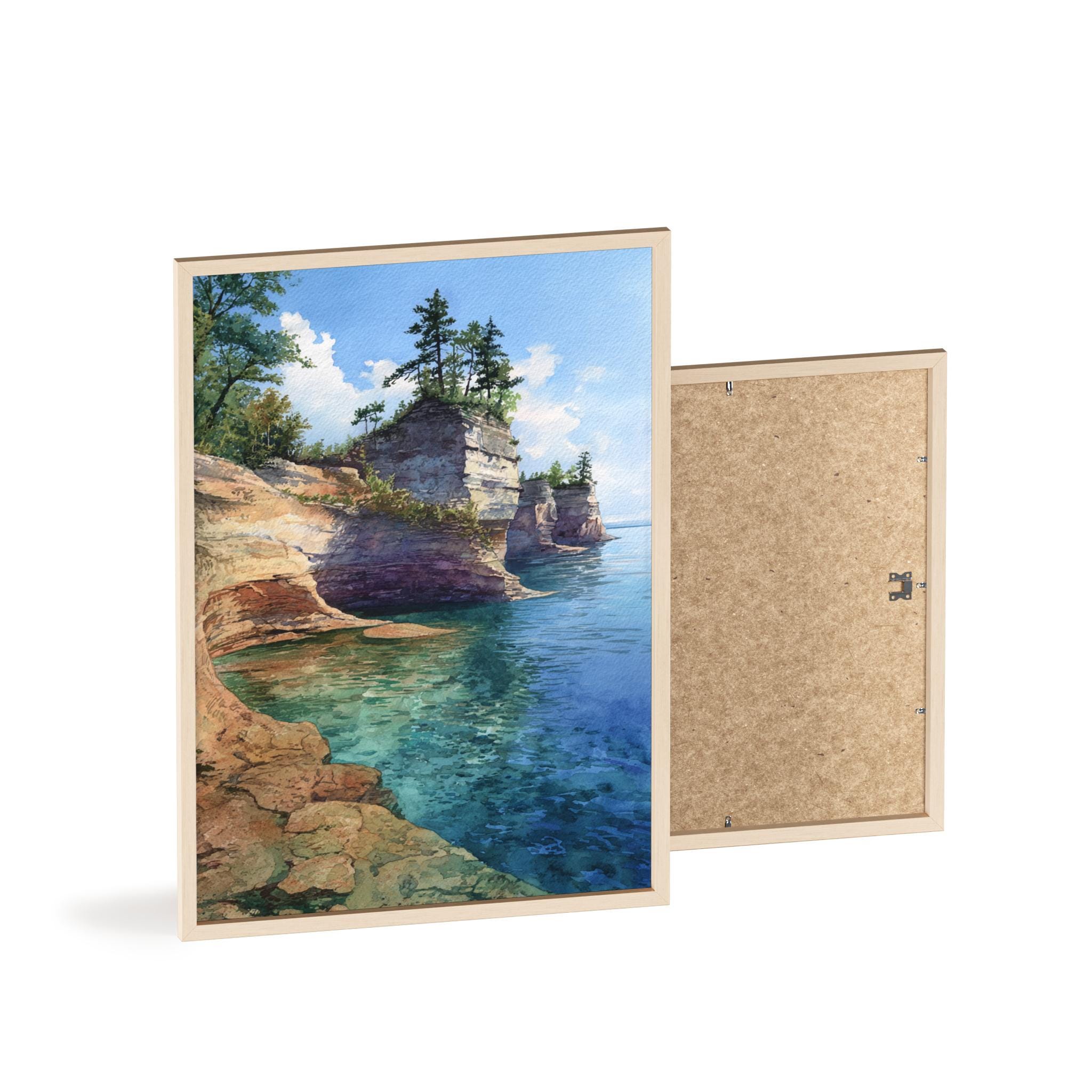 Pictured Rocks National Lakeshore Watercolor Art Alger County Travel ...