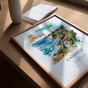 Cambria California Wall Art, Cambria Print, Cambria CA Watercolor ...