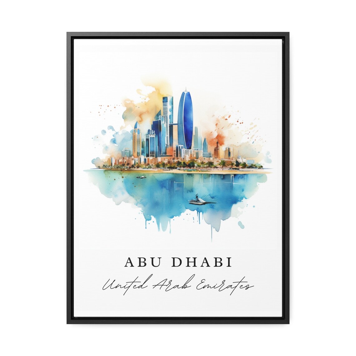 Abu Dhabi Wall Art - UAE, Abu Dhabi Poster, Abu Dhabi Skyline Gift, UAE ...