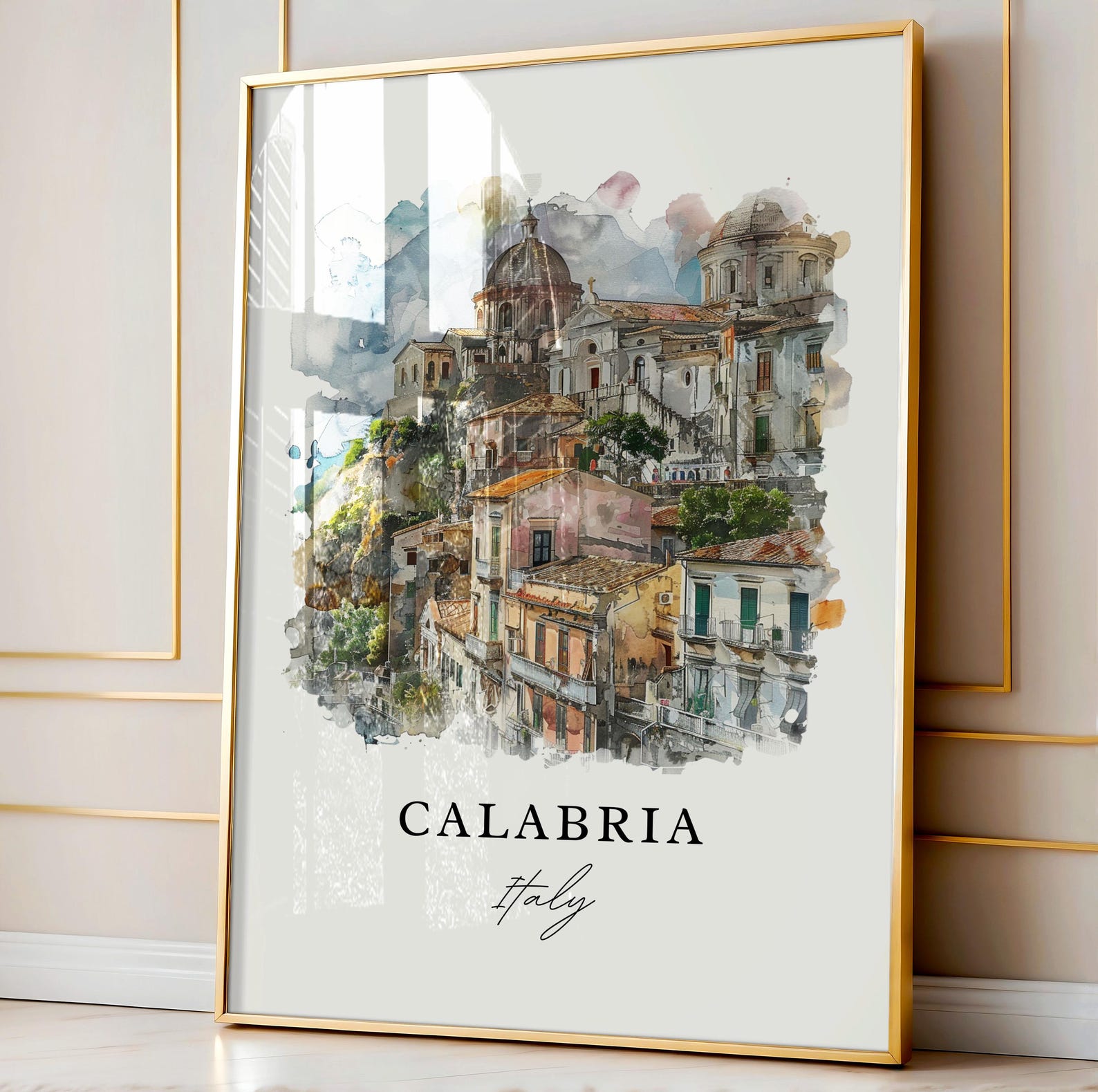 Calabria Italy Wall Art, Calabria Print, Calabria Watercolor Art ...