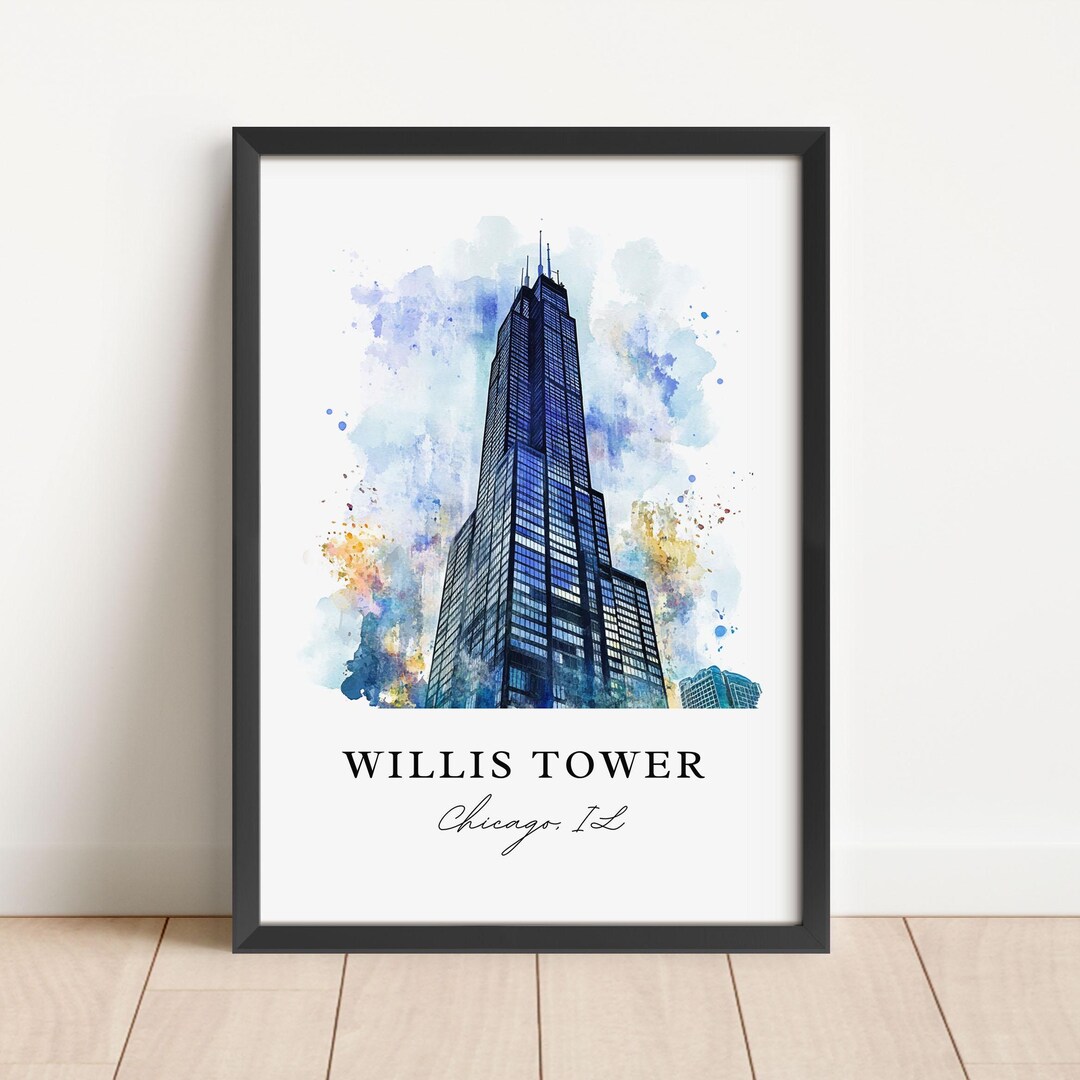 Willis Tower Wall Art, Willis Tower Chicago Print, Willis Tower ...