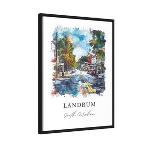 Landrum SC Wall Art, Landrum Print, Spartanburg SC Watercolor Art ...