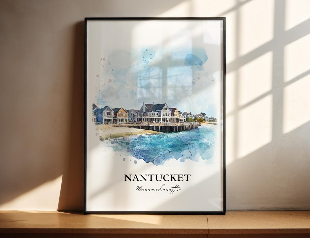 Nantucket Wall Art, Nantucket Print, Nantucket Watercolor Art ...