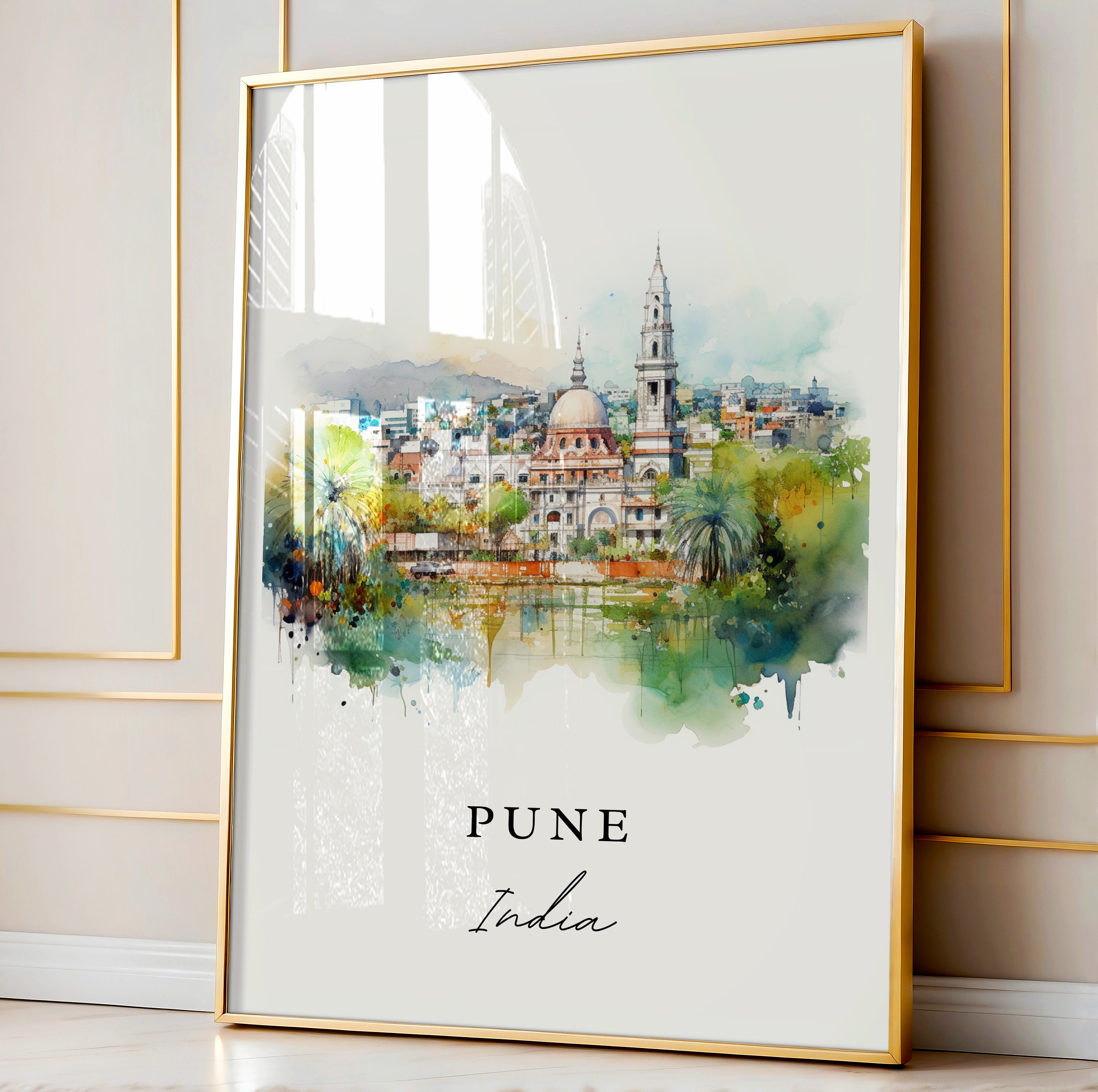 Pune India Wall Art - India, Pune Poster, Pune India Wedding Gift ...
