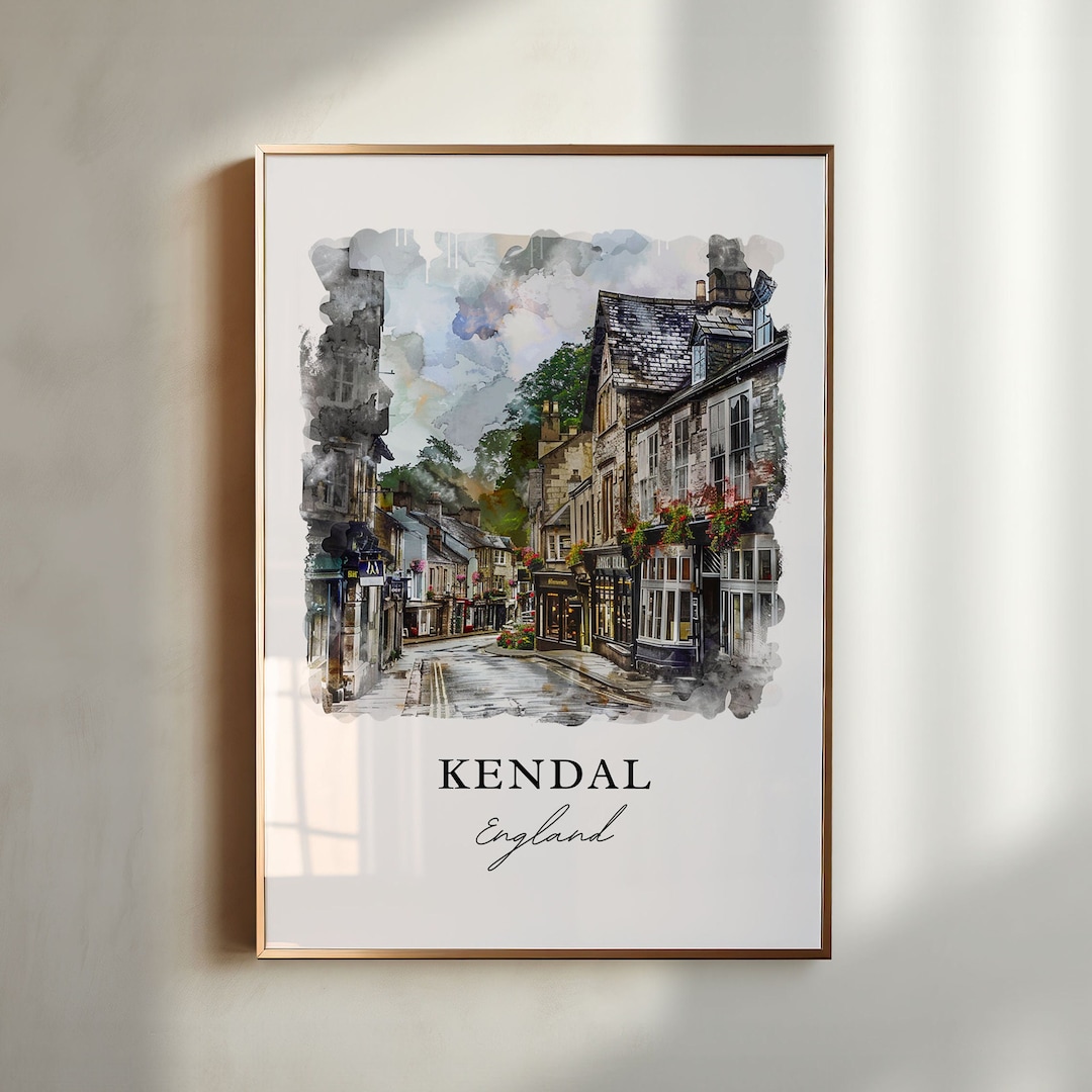 Kendal England Wall Art, Kendal Print, Kendal UK Watercolor Art, Kendal ...