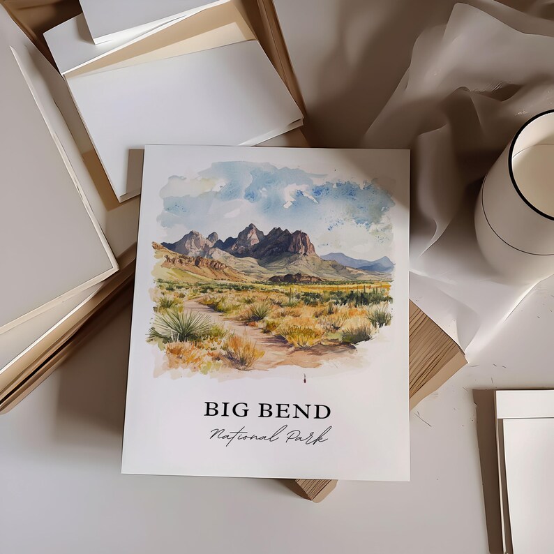 Big Bend National Park Art, Big Bend Print, Texas Watercolor Art ...
