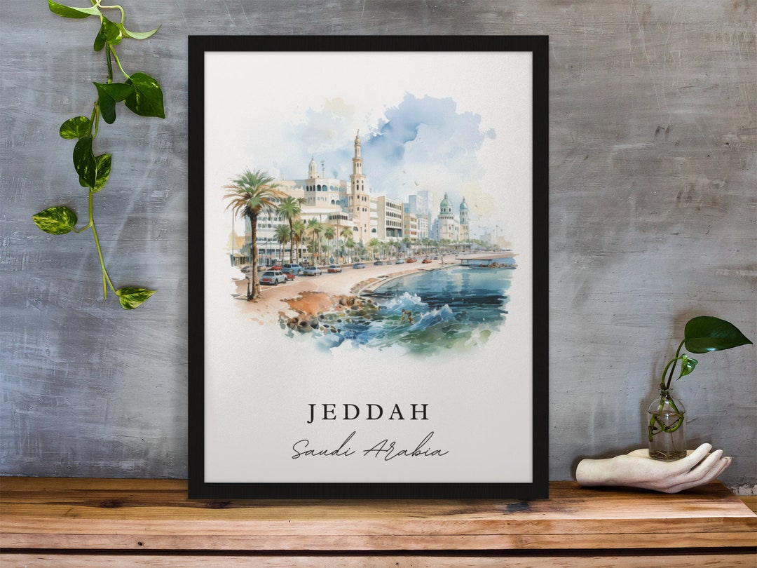 Jeddah Traditional Travel Art - Saudi Arabia, Jeddah Poster, Wedding ...