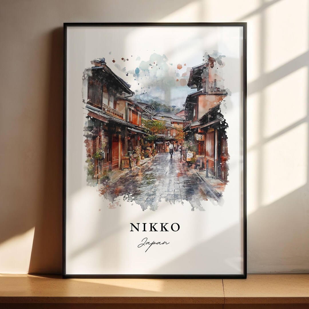 Nikko Japan Wall Art, Nikko Print, Toshogu Watercolor Art, Tochigi ...