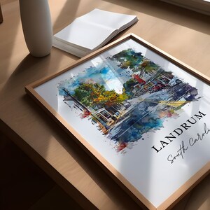Landrum SC Wall Art, Landrum Print, Spartanburg SC Watercolor Art ...