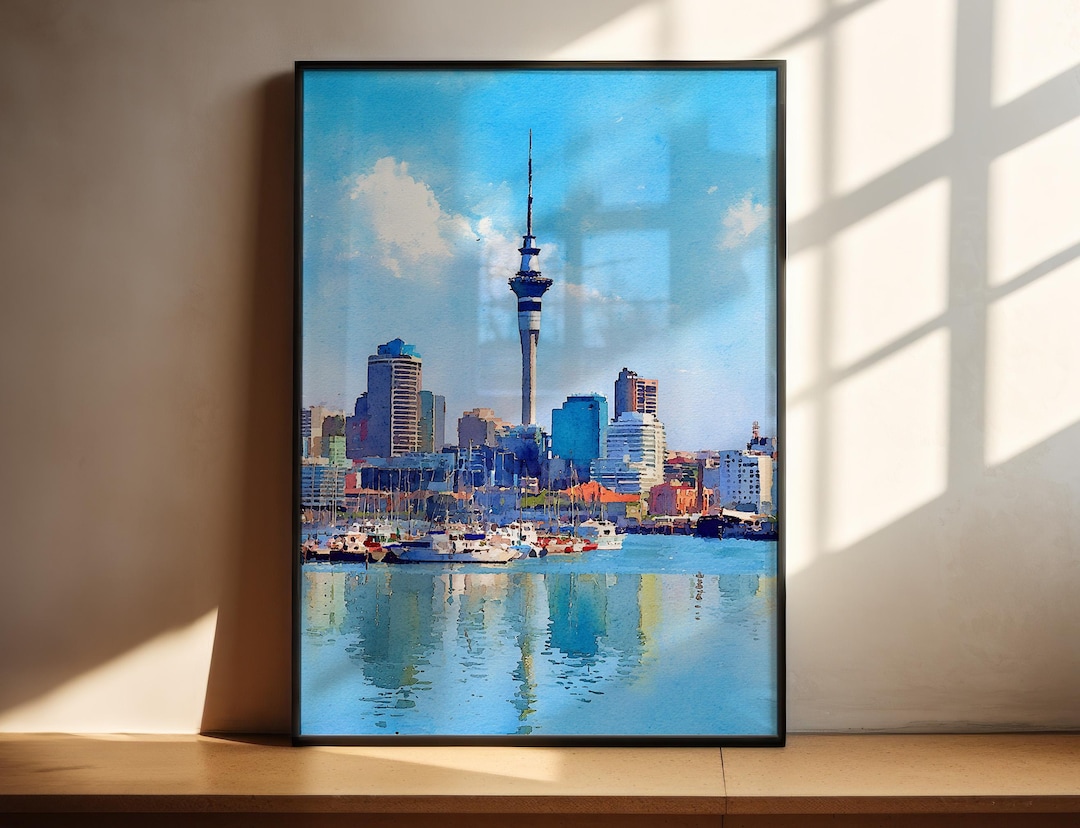Auckland Watercolor Art Auckland NZ Travel Print Auckland New Zealand ...