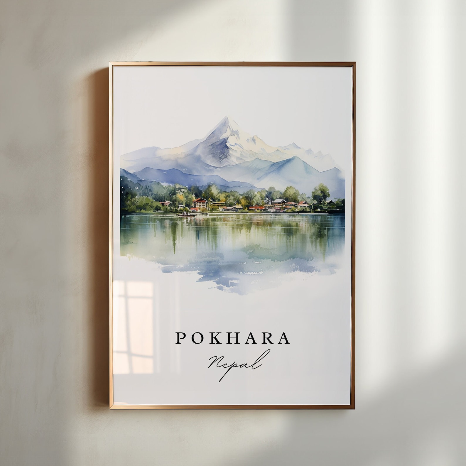 Pokhara Nepal Wall Art - Nepal, Pokhara Poster, Wedding Gift, Pokhara ...