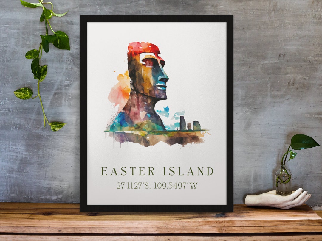 Easter Island Traditional Travel Art Chile, Easter Island Poster ...