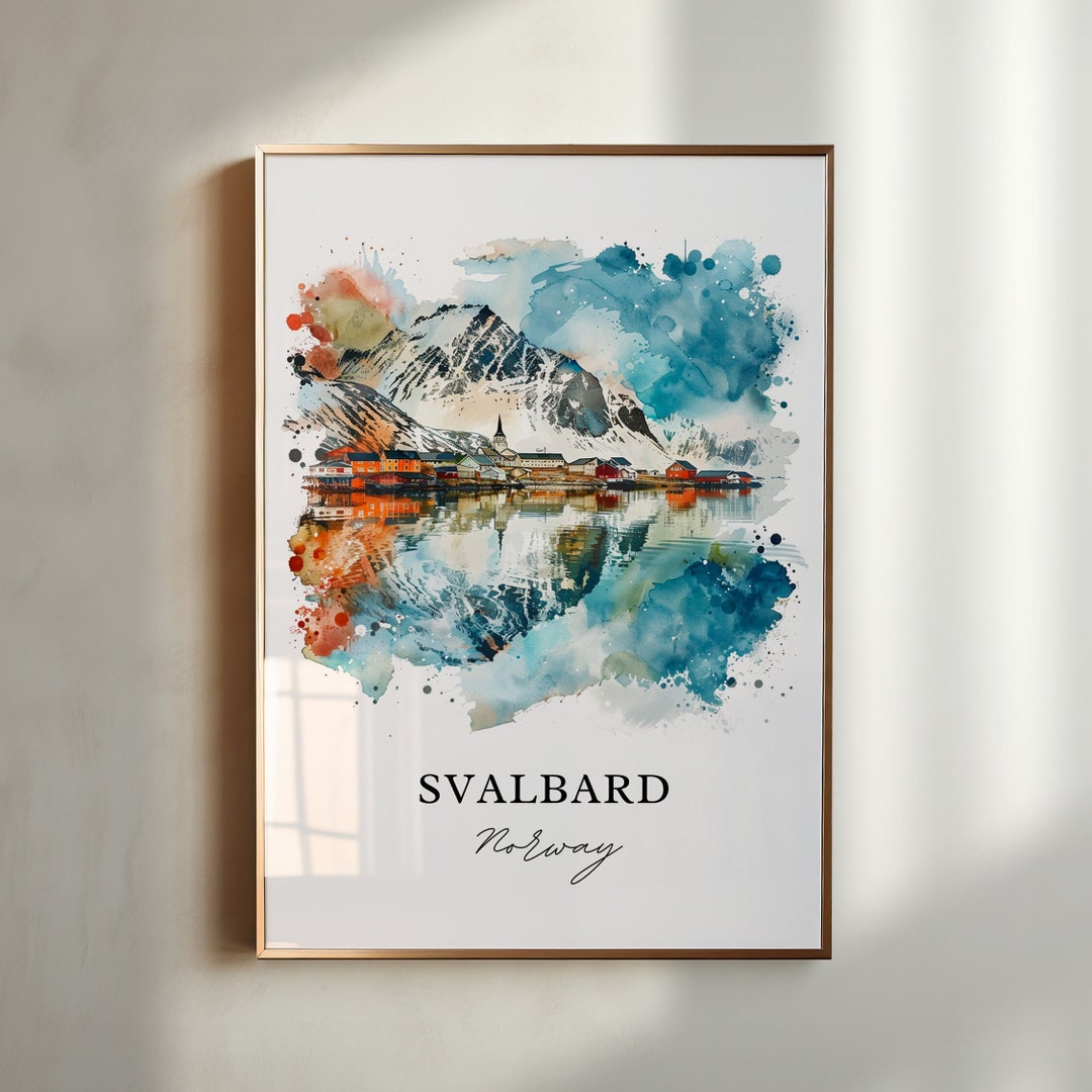Svalbard Wall Art, Svalbard Norway Print, Svalbard Watercolor, Svalbard ...