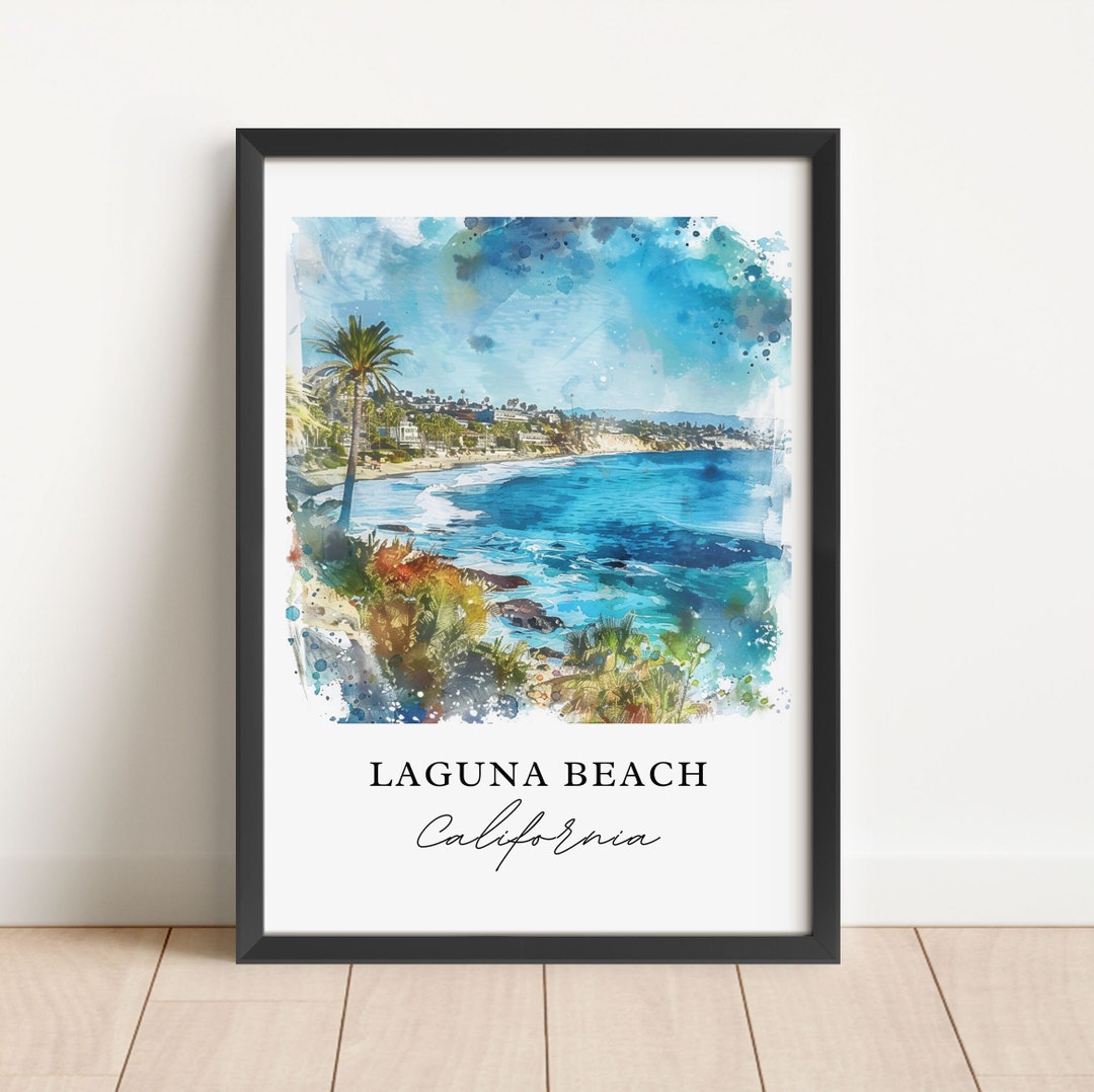 Laguna Beach Wall Art, Laguna Beach Print, Laguna Beach Watercolor ...