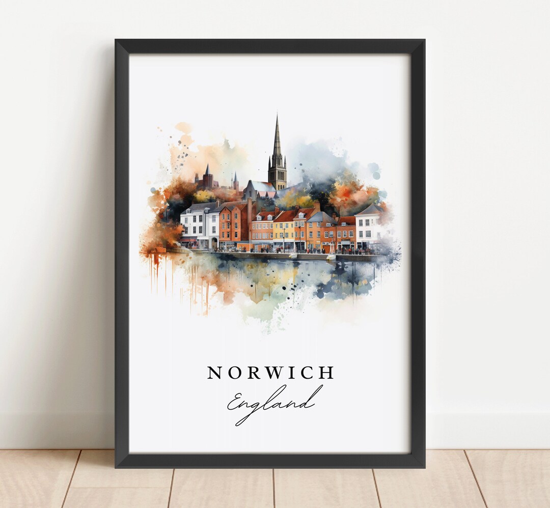 Norwich England Wall Art - England, Norwich Poster, Norwich UK Wedding ...