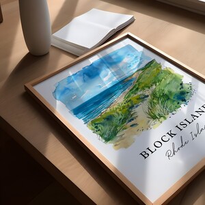 Block Island Wall Art, Block Island RI Print, Rhode Island Watercolor ...