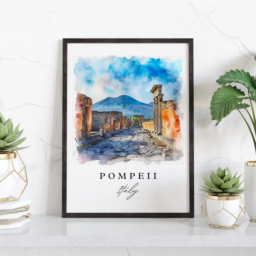 Pompeii Traditional Travel Art Italy, Pompeii Print, Wedding Gift ...