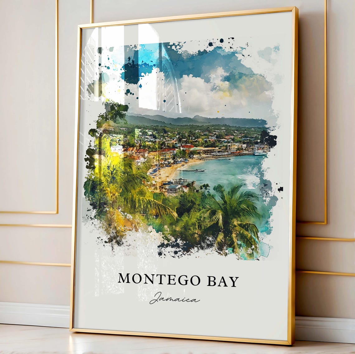 Montego Bay Wall Art, Montego Bay Print, Jamaica Watercolor Art ...