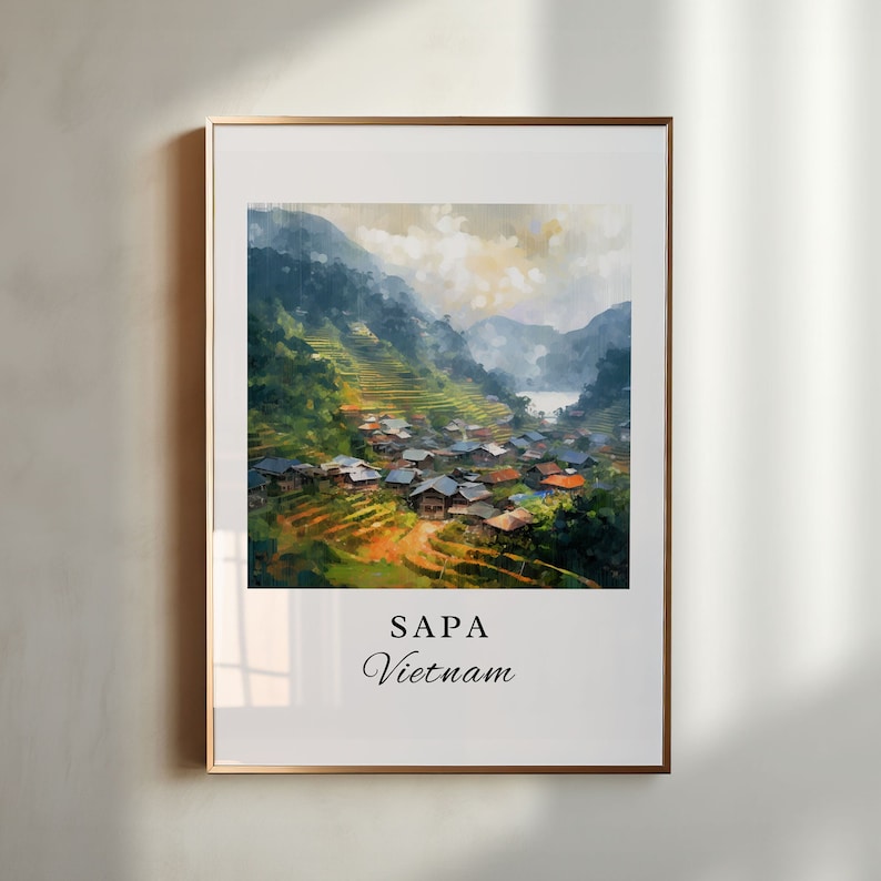 Sapa Vietnam Wall Art - Vietnam, Sapa Poster, Sapa Wedding Gift ...