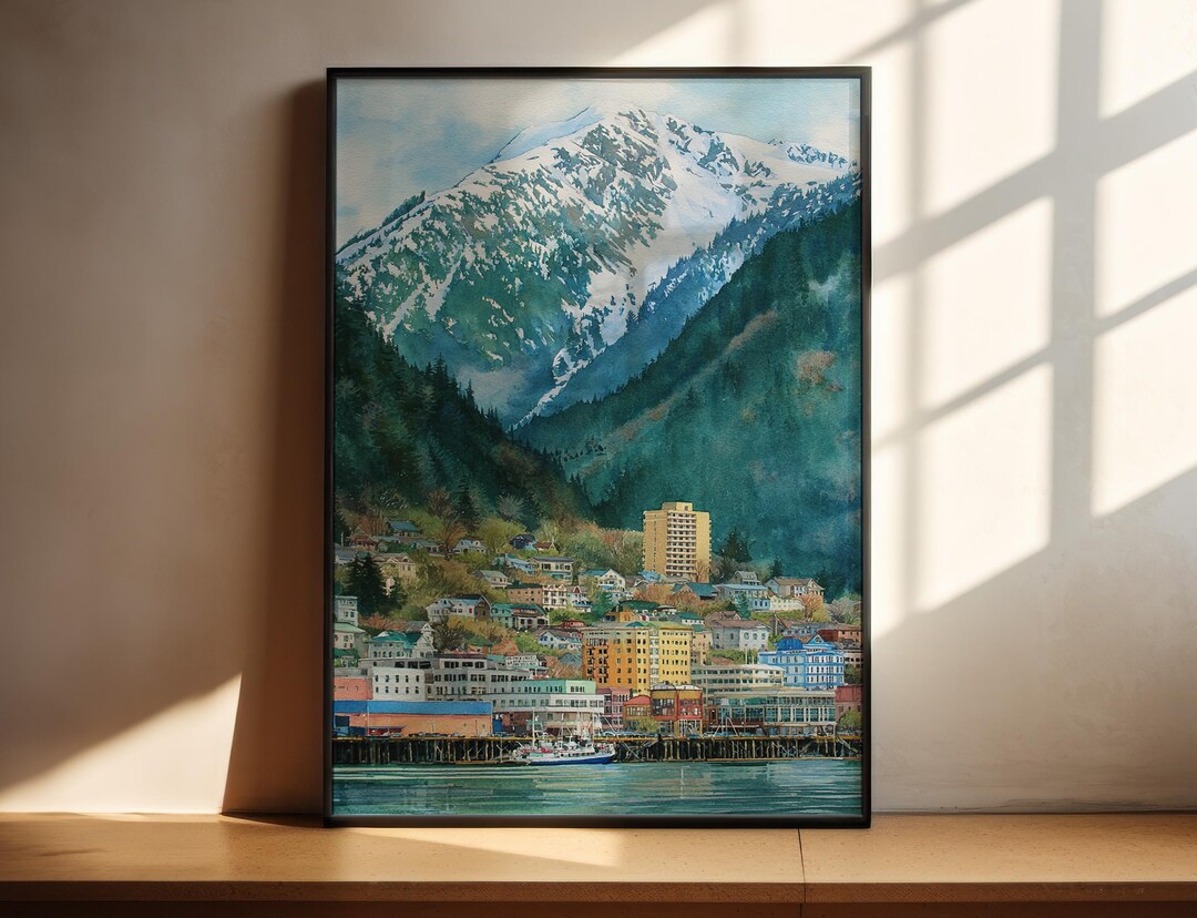 Juneau Alaska Watercolor Art Juneau AK Print Juneau Alaska Artwork ...