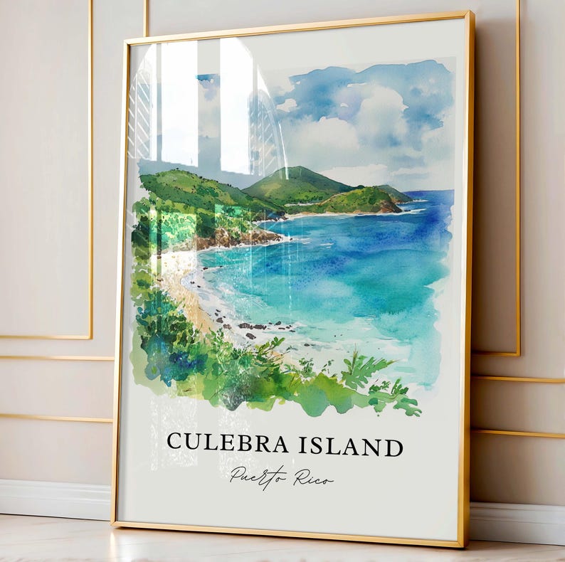Culebra Island Art, Culebra Island Print, Culebra Island PR Watercolor ...