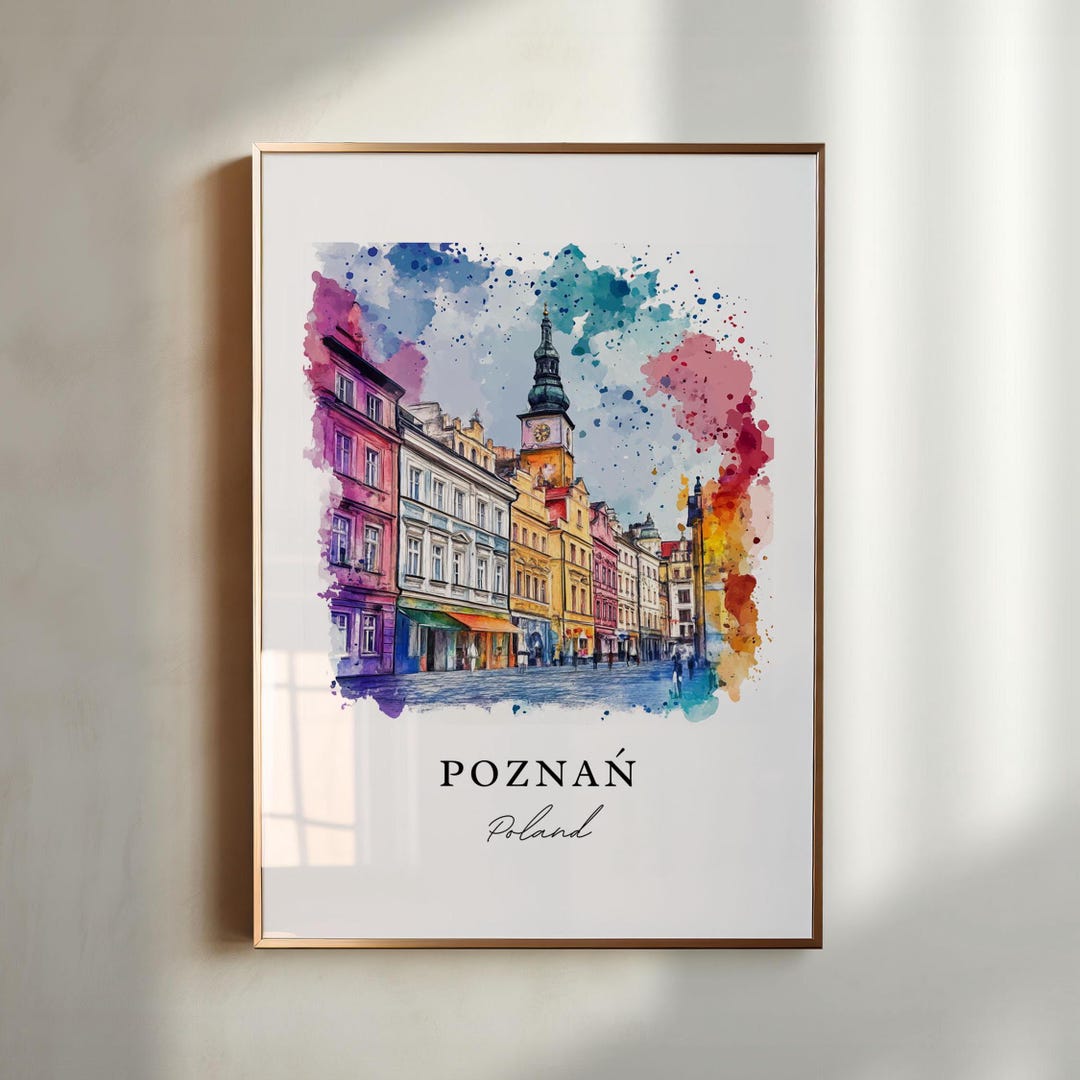 Poznan Poland Wall Art, Poznan Print, Western Poland Watercolor Art ...