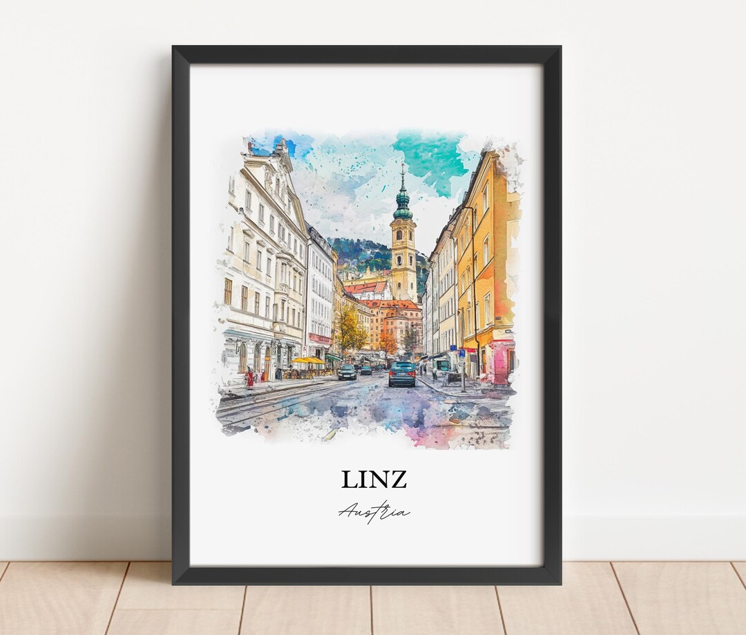 Linz Wall Art, Upper Austria Print, Austria Watercolor Art, Linz ...
