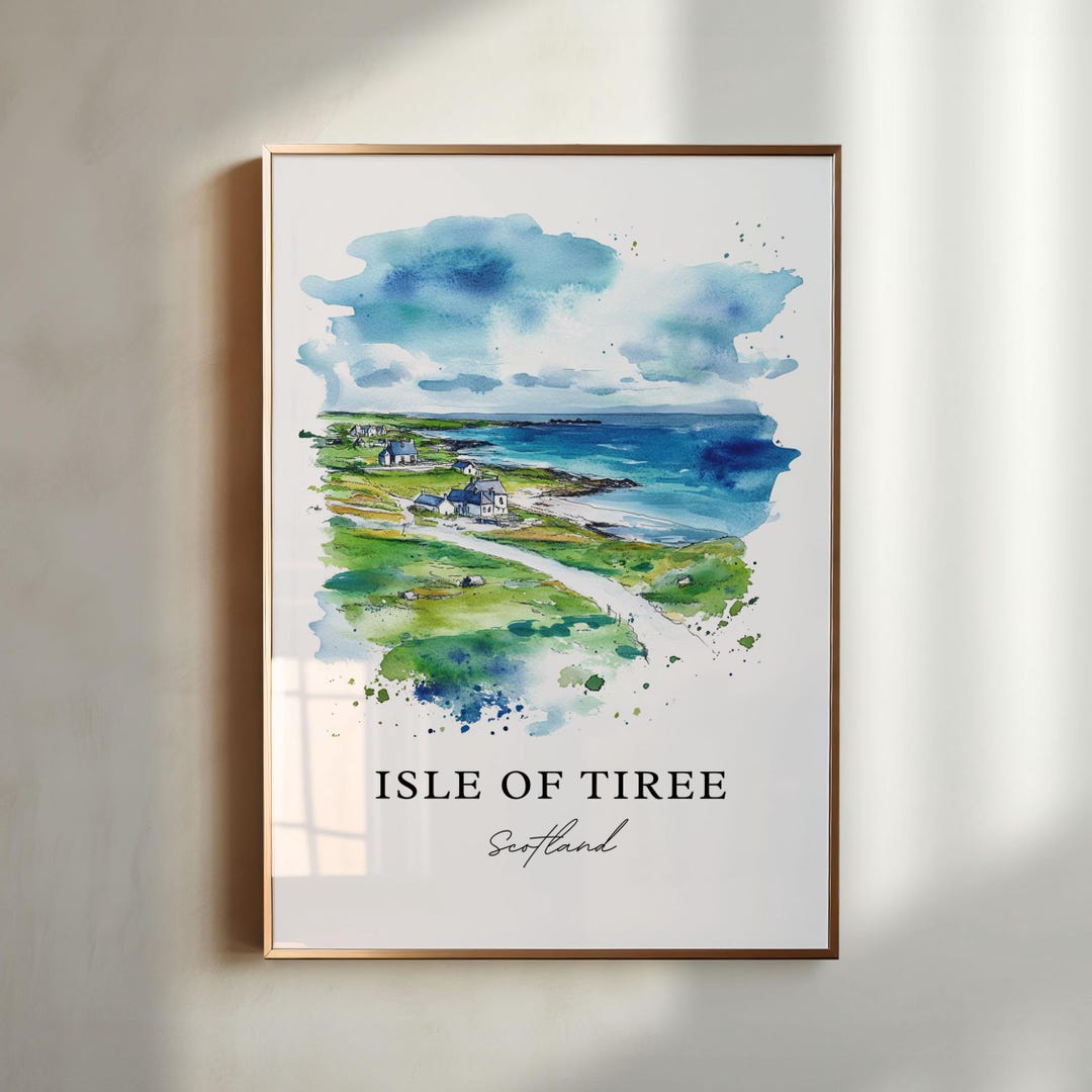 Isle of Tiree Art, Scotland Islands Print, Isle of Tiree Watercolor Art ...