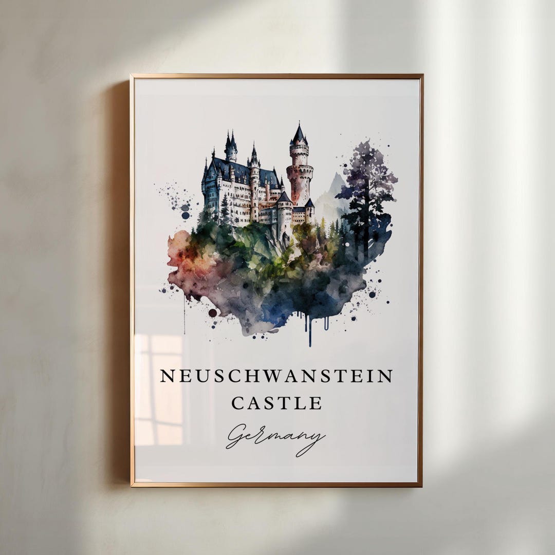 Neuschwanstein Art, Neuschwanstein Castle Print, Neuschwanstein ...