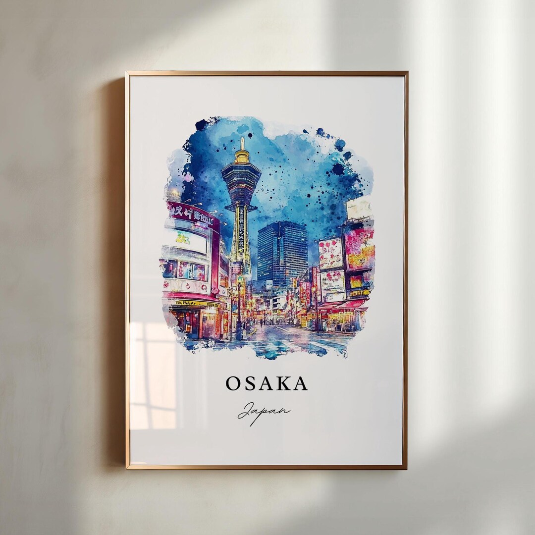 Osaka Wall Art, Osaka Japan Print, Osaka Watercolor Art, Osaka Gift ...
