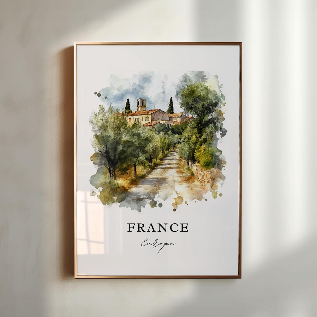 France Wall Art, France Country Scenery Print, France Watercolor Art ...