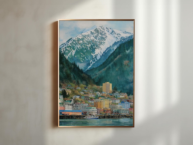 Juneau Alaska Watercolor Art Juneau AK Print Juneau Alaska Artwork ...