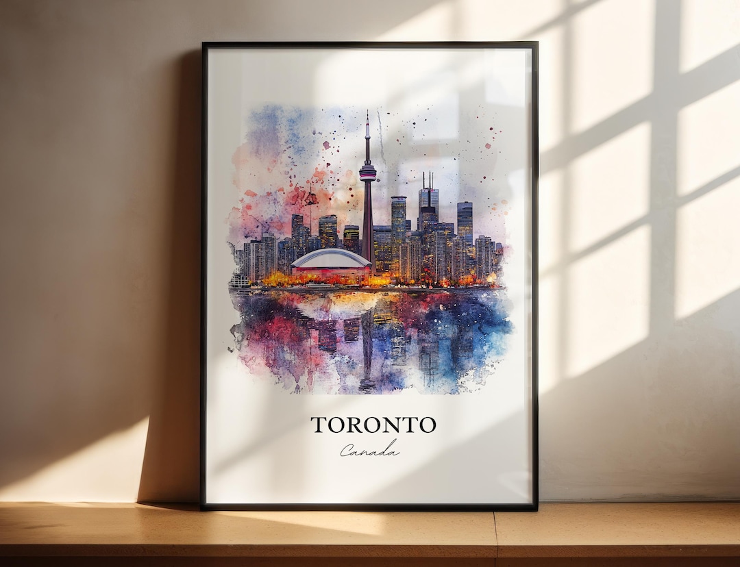 Toronto Wall Art, Toronto Skyline Print, Toronto Watercolor Art ...