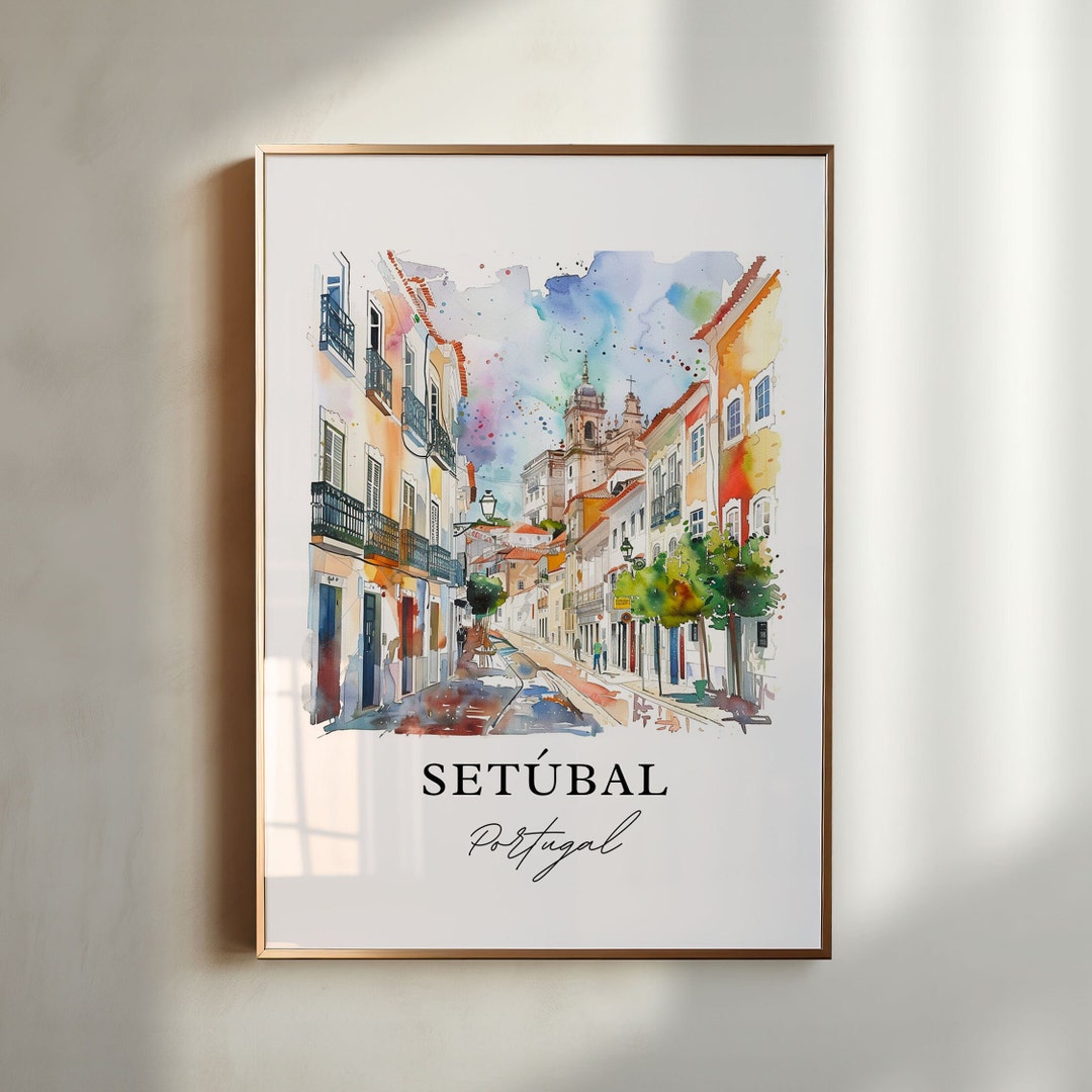 Setúbal Portugal Wall Art, Setúbal Print, Setúbal Watercolor Art ...