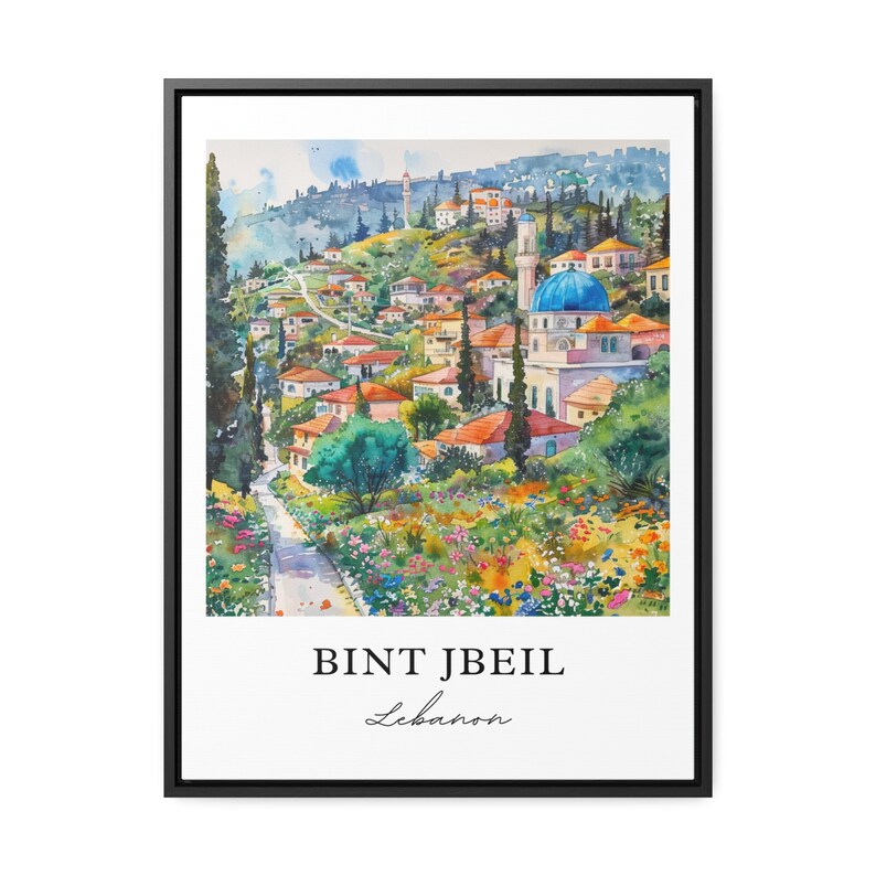 Bint Jbeil Art, Bint Jbeil Lebanon Print, Lebanon Villages Watercolor ...