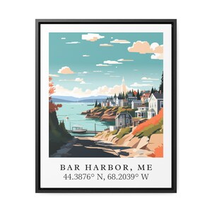 Bar Harbor Traditional Travel Art - Maine, Bar Harbor Poster, Wedding ...