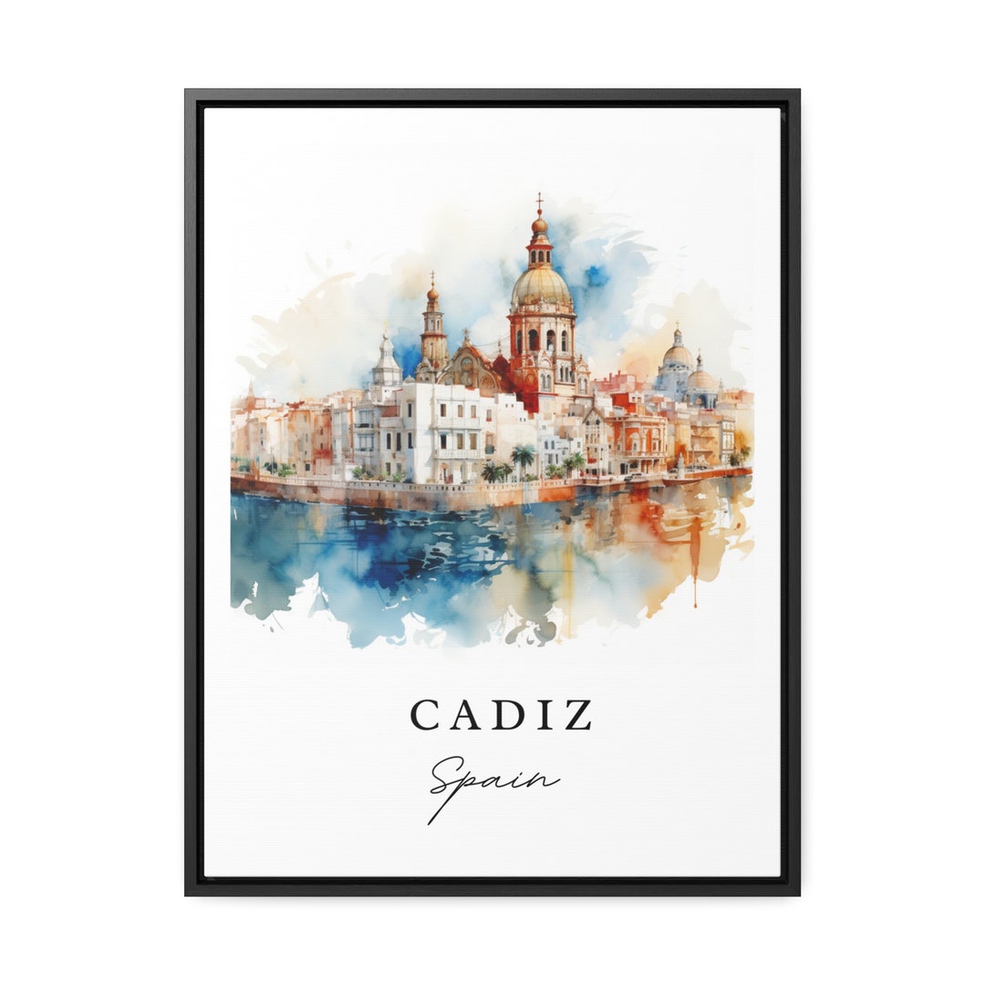 Cadiz Traditional Travel Art Spain, Cadiz Poster Print, Wedding Gift ...