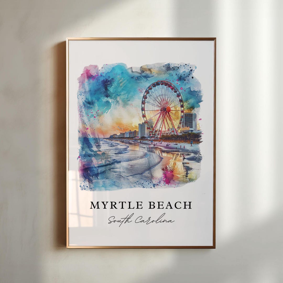 Myrtle Beach SC Art, Myrtle Beach Print, Myrtle Beach Watercolor Art ...
