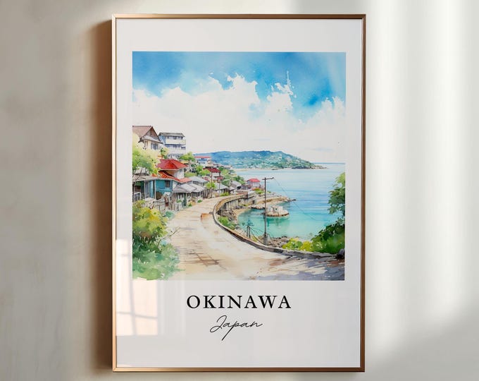 Okinawa Map Art Framed, Canvas or Print Map of Okinawa Japan City Map ...