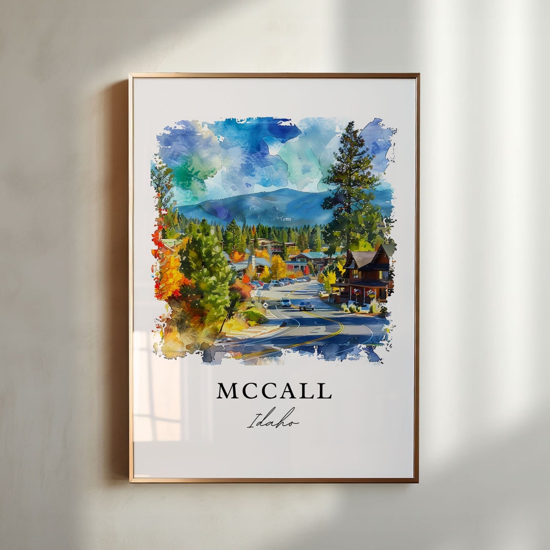 Mccall ID Wall Art, Mccall Idaho Print, Mccall Watercolor Art, Valley ...