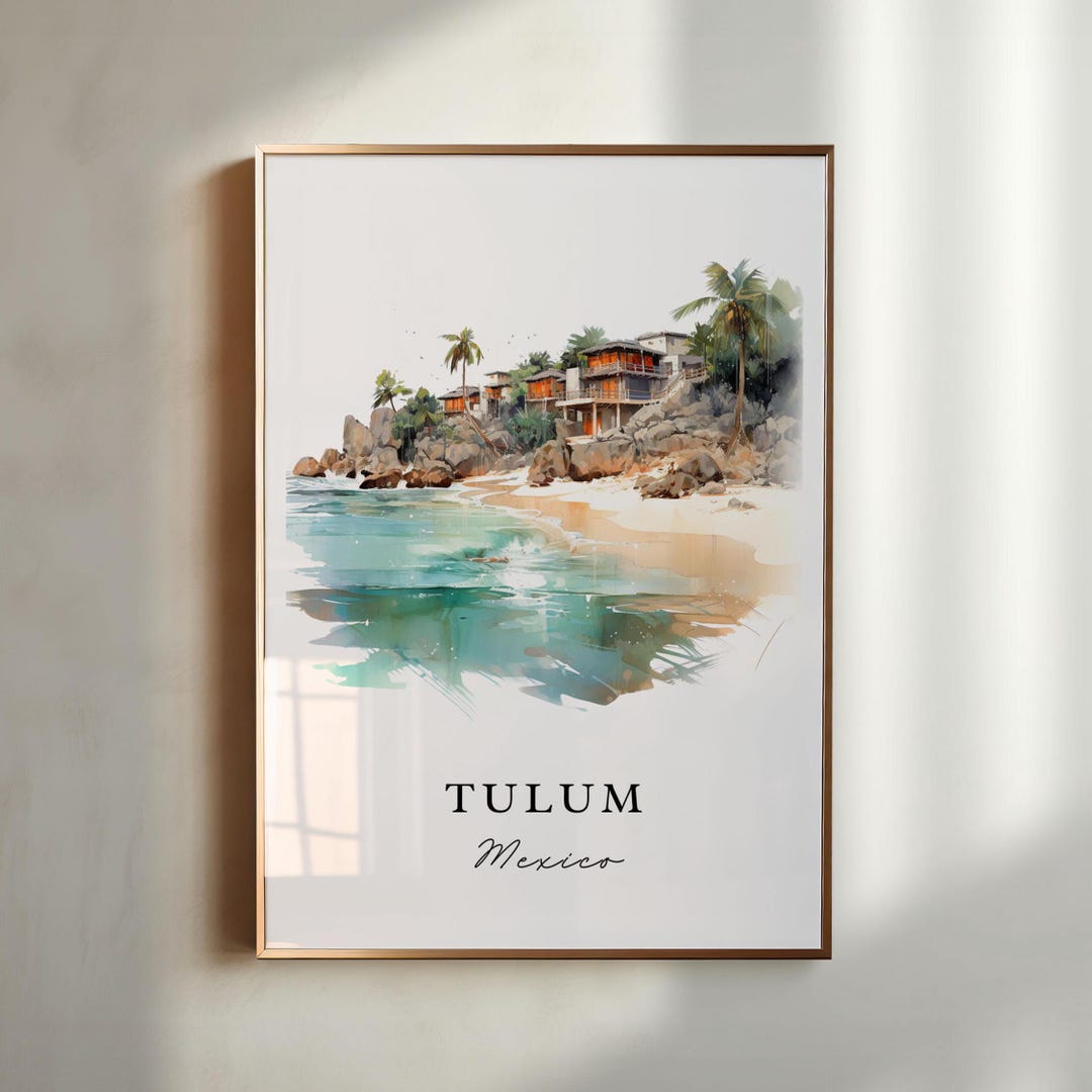 Tulum Mexico Wall Art - Mexico, Tulum Poster, Tulum Wedding Gift, Tulum ...