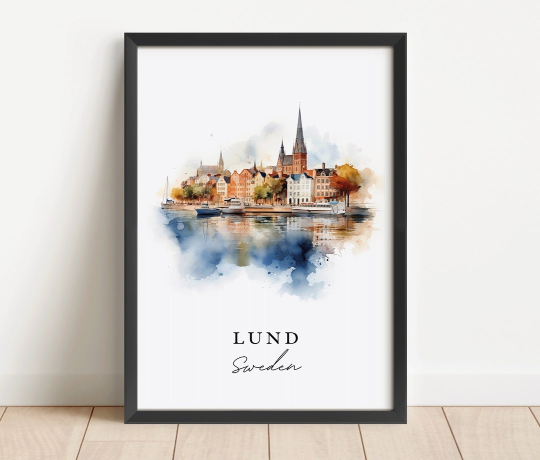 Lund Sweden Wall Art - Sweden, Lund Poster, Lund Sweden Wedding Gift ...