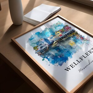 Wellfleet MA Wall Art, Cape Cod MA Print, Wellfleet Watercolor ...
