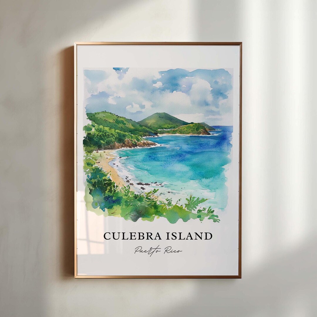 Culebra Island Art, Culebra Island Print, Culebra Island PR Watercolor ...