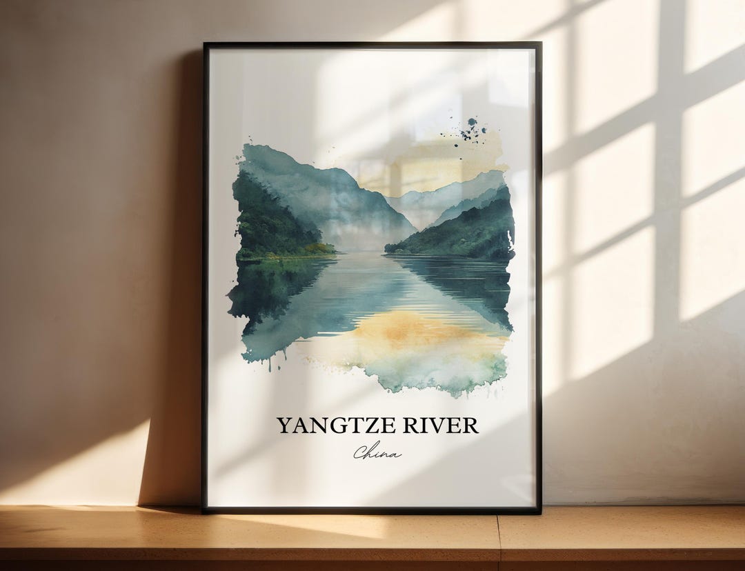 Yangtze River Wall Art, Yangtze River Print, China Watercolor Art ...