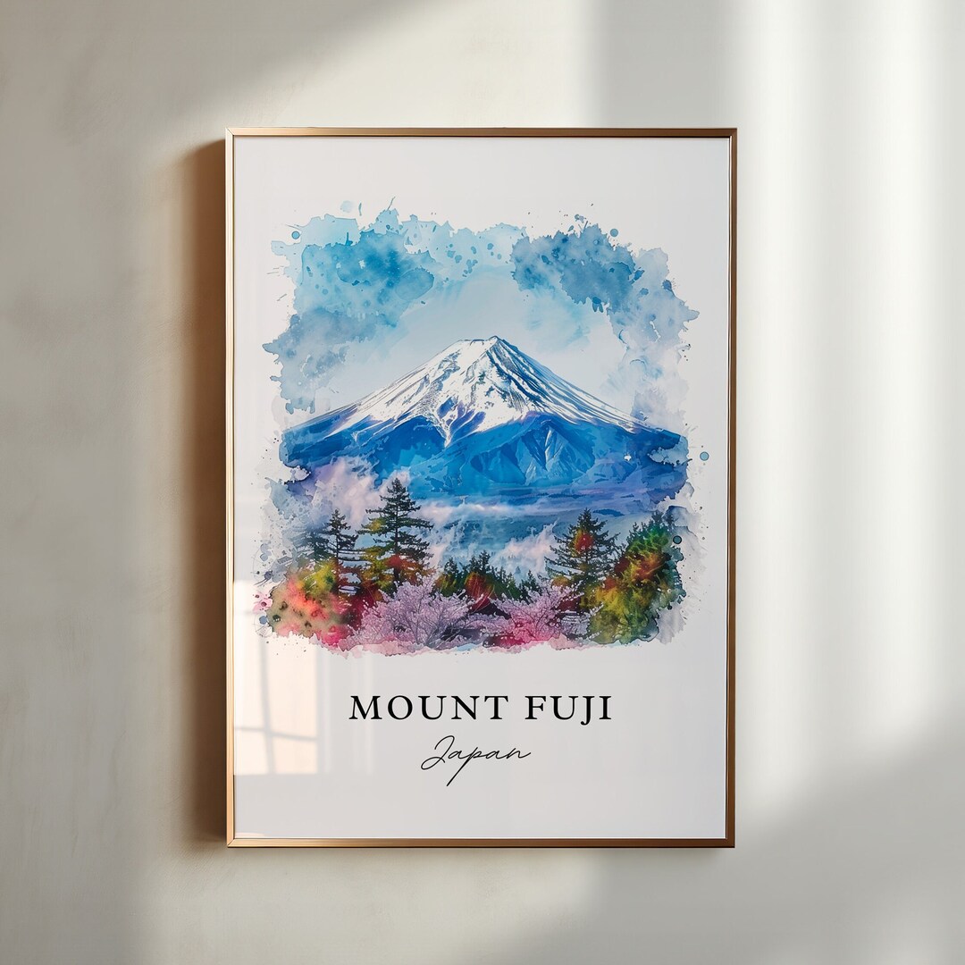 Mount Fuji Wall Art, Mt Fuji Japan Print, Fuji-san Watercolor, Mount ...